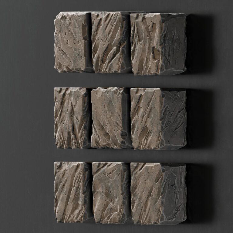 Stone cube panel old (246650) 3D model - Download 3D model Stone cube ...