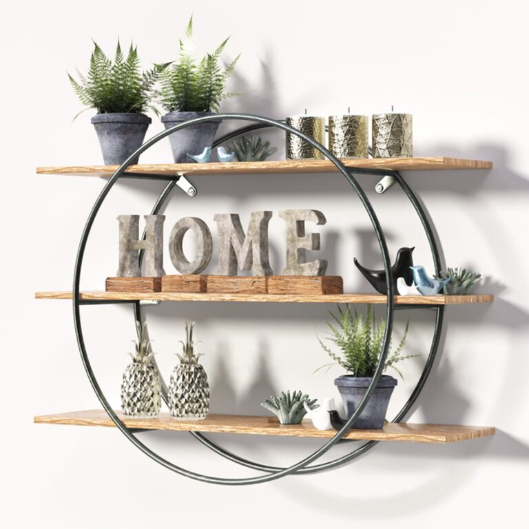 Round Metal Frame Shelf with Decor Set (24926) 3D model - Download 3D ...