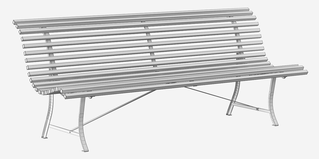 Fermob Louisiane Bench (25022) 3D model - Download 3D model Fermob ...