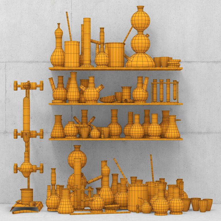 Chemistry Lab Glassware (25270) 3D model - Download 3D model Chemistry ...