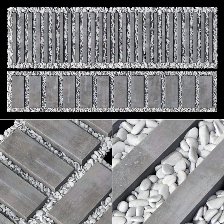Paving road plate stone pebble n1 (252754) 3D model - Download 3D model ...