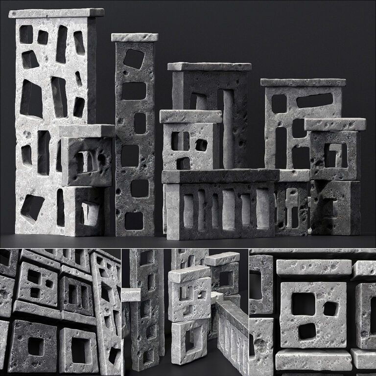 Stone building facade n1 (254789) 3D model - Download 3D model Stone ...