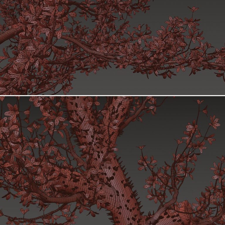 Set of Bombax ceiba Trees ( Cotton Tree ) ( 3 Trees ) (255824) 3D model ...