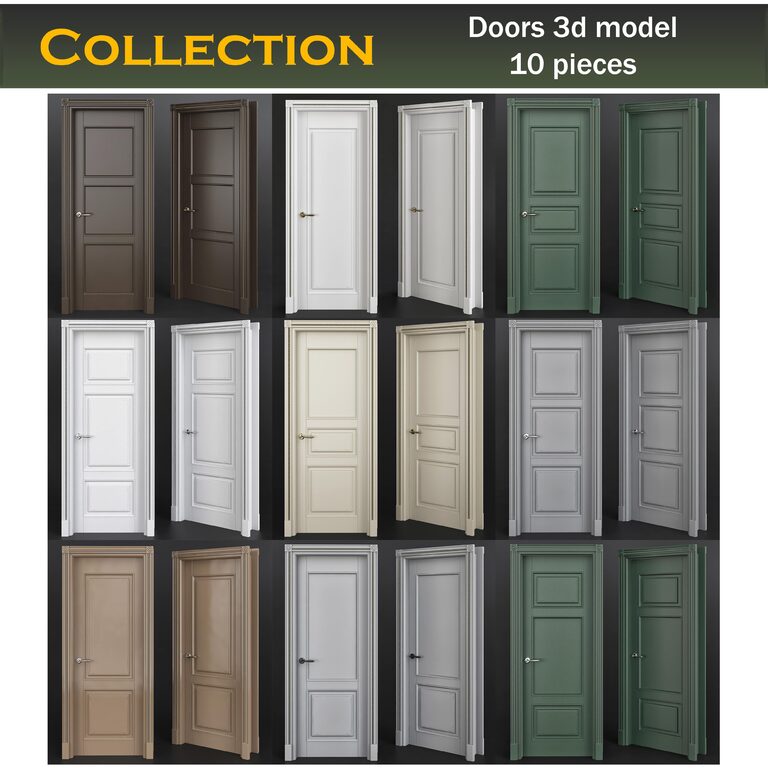 Doors collection 10 pieces (25740) 3D model - Download 3D model Doors ...