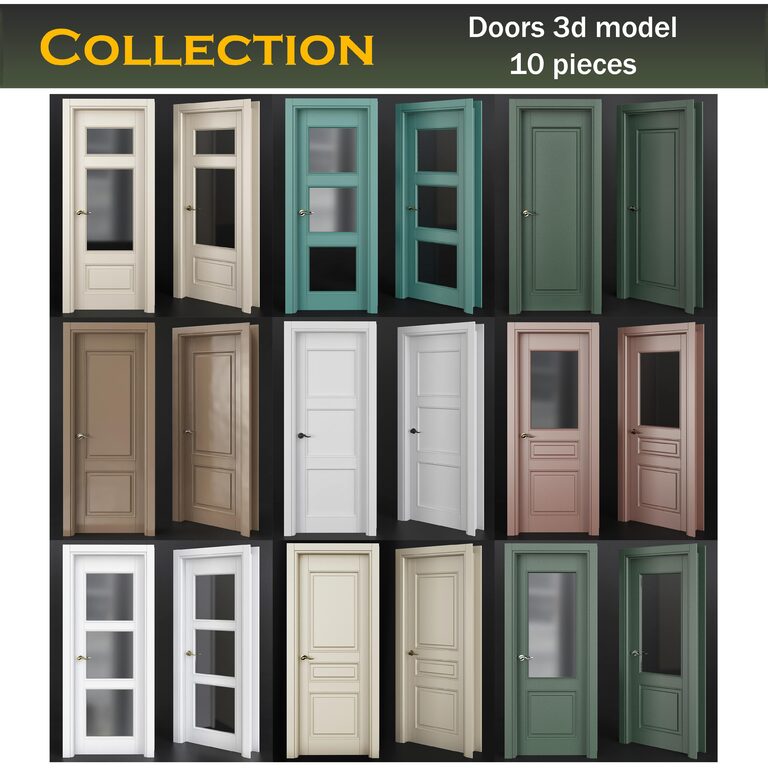Doors collection 10 pieces (25755) 3D model - Download 3D model Doors ...