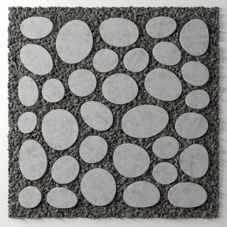 Tile square oval pebble n1 (257876) 3D model - Download 3D model Tile ...