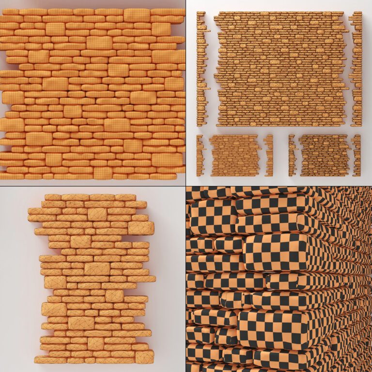 Brick granite color stone many part (257881) 3D model - Download 3D ...