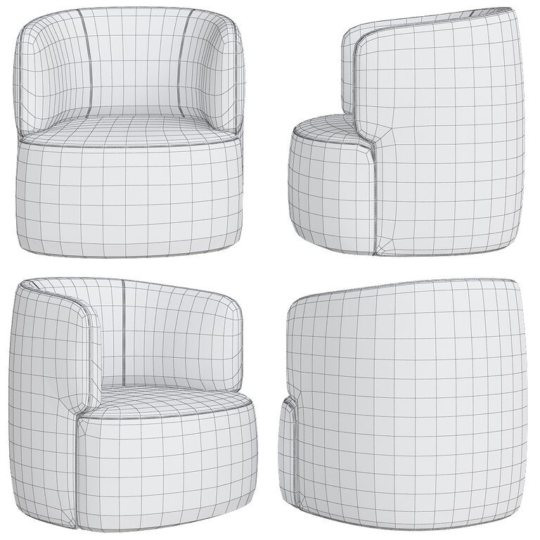 Armchairs low poly model collection (27376) 3D model - Download 3D ...