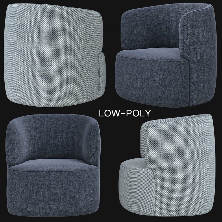 Armchairs low poly model collection (27376) 3D model - Download 3D ...