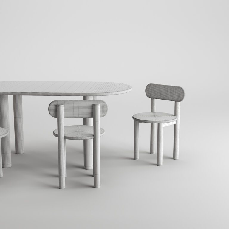 Tide Dining Chairs & Tide Oval Table (295391) 3D model - Download 3D ...