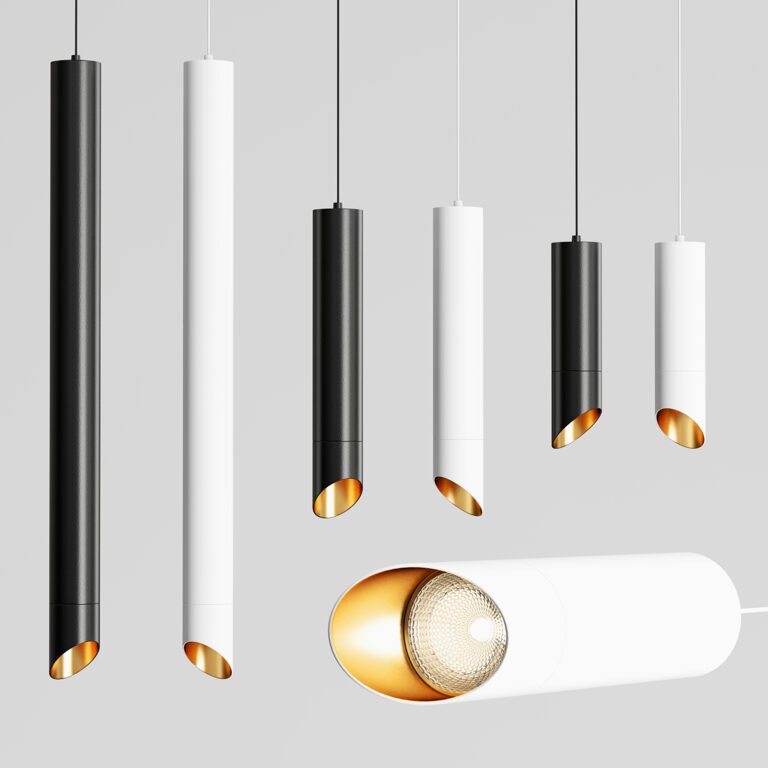 Led Pendant Lamp Long Tube (304494) 3D model - Download 3D model Led ...
