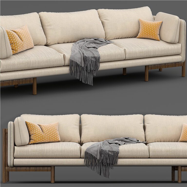 Frame Long Sofa With Arms (316929) 3D model - Download 3D model Frame ...