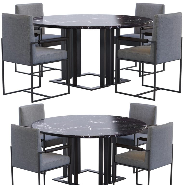 Charlie Table by Meridiani and chair (317063) 3D model - Download 3D ...