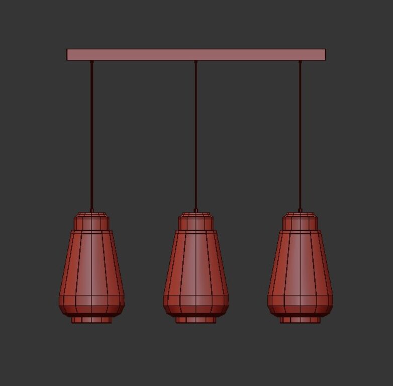 CEILING LIGHT HUDSON DROP SHAPE 3 Chandelier (317137) 3D model ...