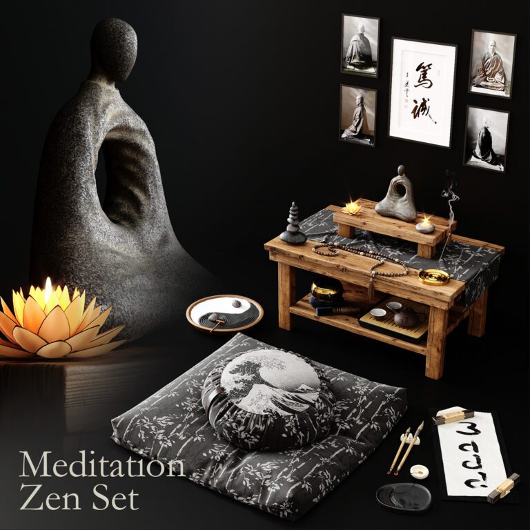 Zen Meditation set (318583) 3D model - Download 3D model Zen Meditation ...