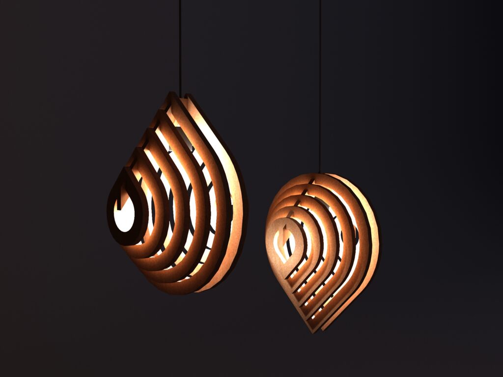 Wood blob parametric lamp (318790) 3D model - Download 3D model Wood ...