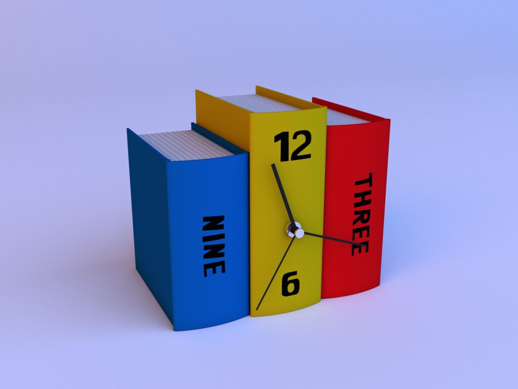 Modern book clock (318791) 3D model - Download 3D model Modern book ...