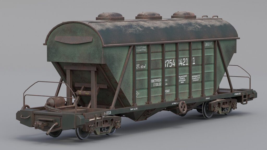 Hopper Wagon Of Russian Railways (319172) 3D model - Download 3D model ...