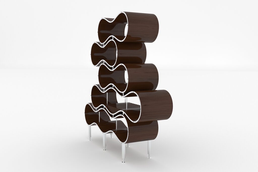 Wavy bookcase (319475) 3D model - Download 3D model Wavy bookcase ...