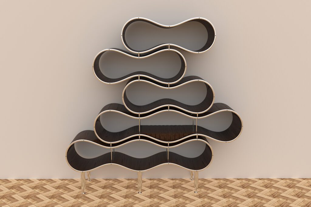 Wavy bookcase (319475) 3D model - Download 3D model Wavy bookcase ...