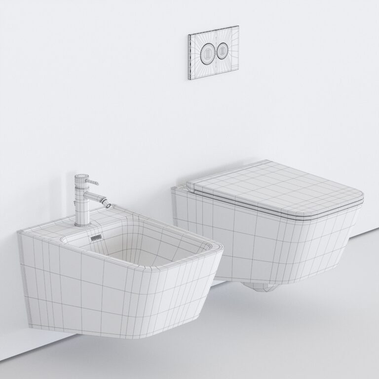 VitrA Bathrooms EQUAL Wall-Hung WC Toilet and bidet (319846) 3D model ...
