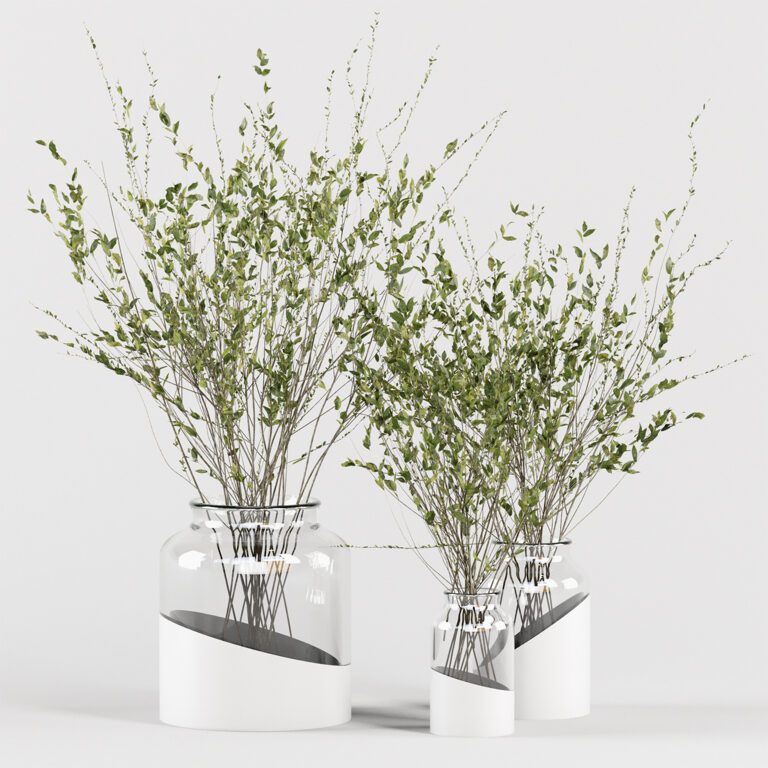 Bouquet Collection 04 - Decorative Branches in Glass Vases (319936) 3D ...