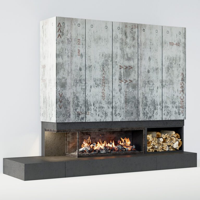 Modern fireplace in the loft style 21 (319987) 3D model - Download 3D ...