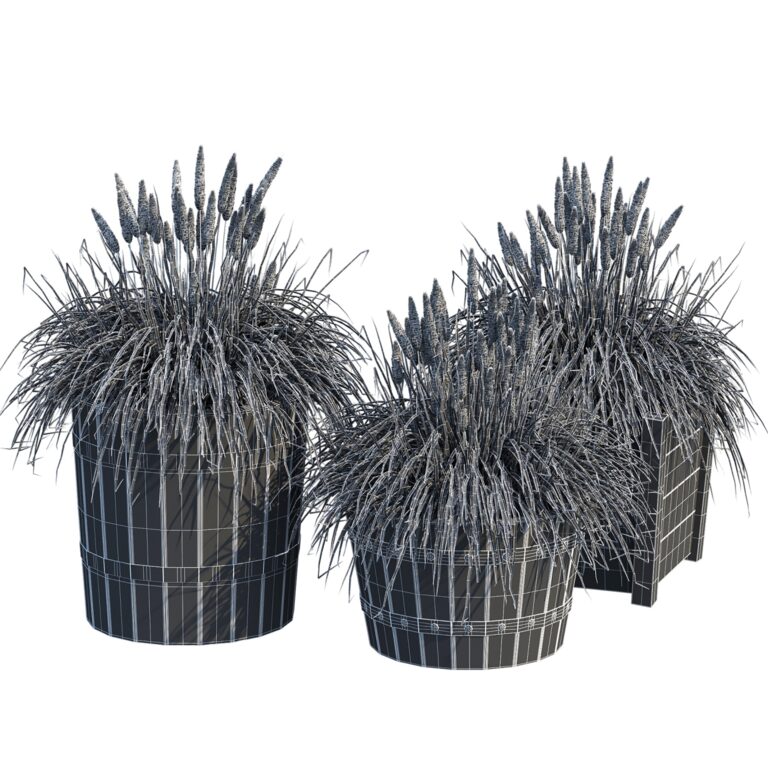 Wood pot Plants in wooden pots (321150) 3D model - Download 3D model ...