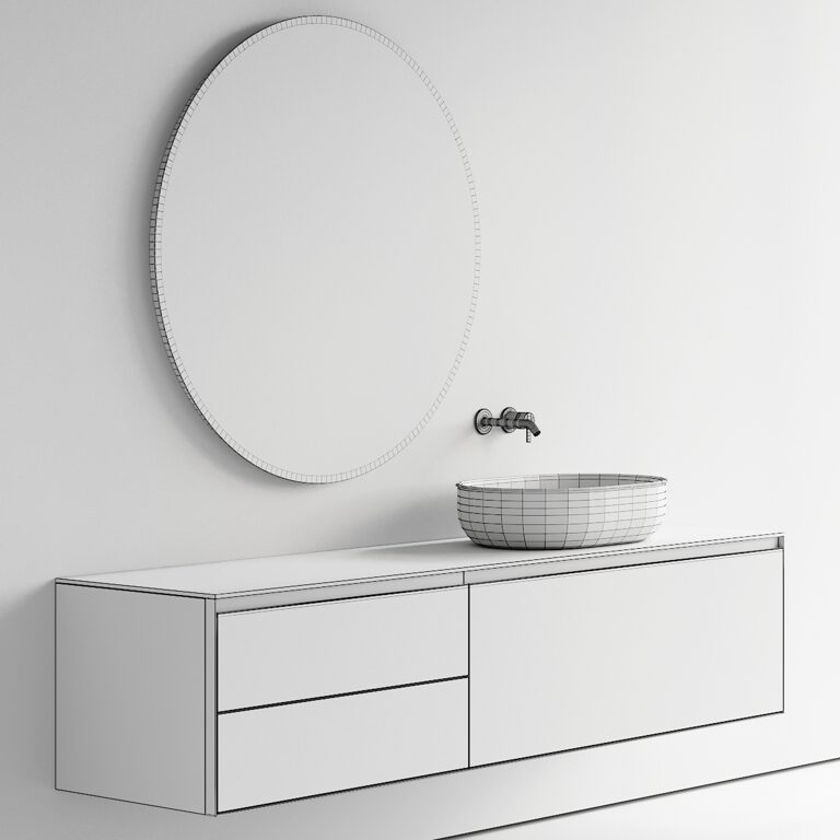 Inbani Strato Vanity Unit Set 3 (321154) 3D model - Download 3D model ...