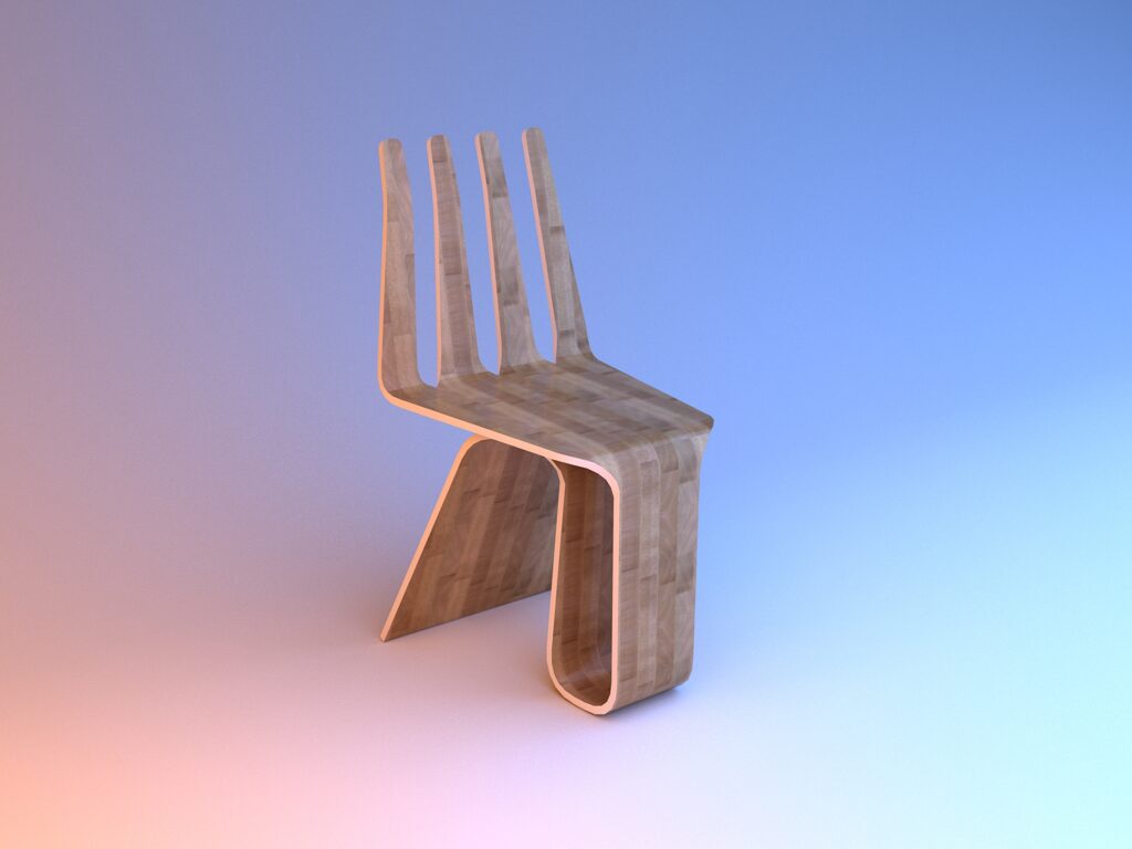 Wood Fork chair (322317) 3D model - Download 3D model Wood Fork chair ...