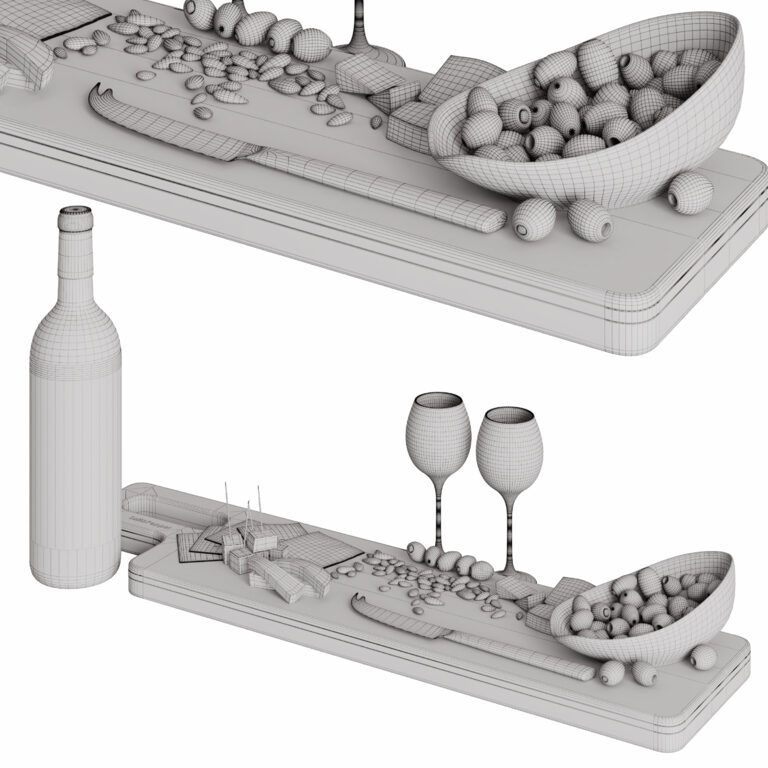 Salt & Pepper Wine decor set 2 (322318) 3D model - Download 3D model ...