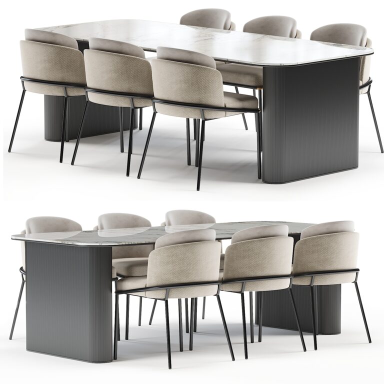 Minotti fil noir dining table (322483) 3D model - Download 3D model ...