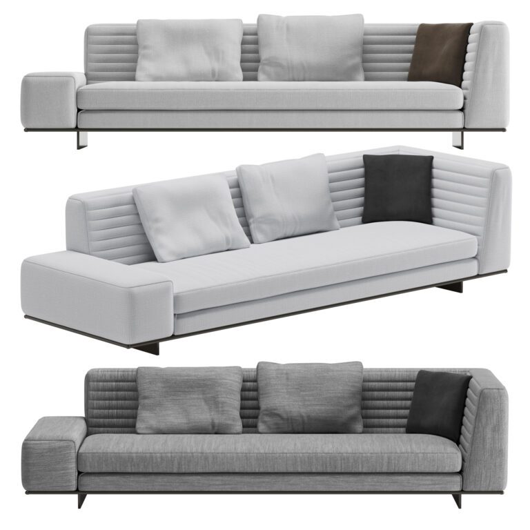 Minotti Roger Suite Sofa High Square (324843) 3D model - Download 3D ...