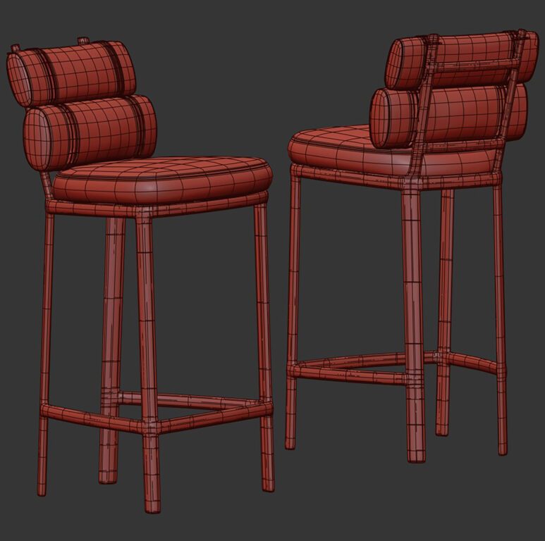 ROLL bar chair By Kettal (325185) 3D model - Download 3D model ROLL bar ...