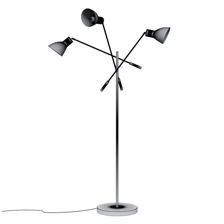 Kace Triple Head Floor Lamp (325980) 3D model - Download 3D model Kace ...