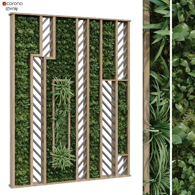 Vertical plant in box set 242 (326417) 3D model - Download 3D model ...