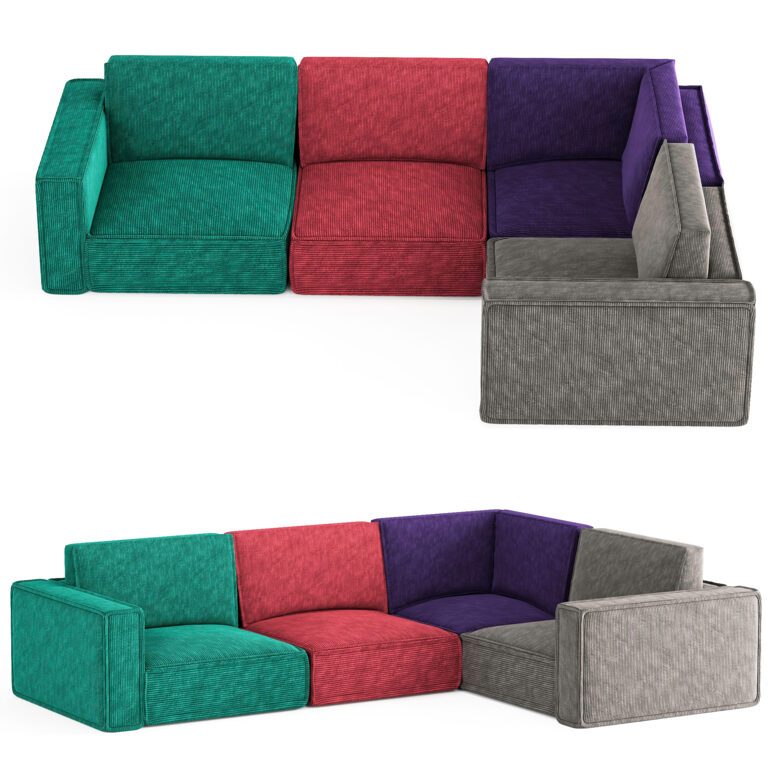 Eten Vertical mix Modular sofa (327804) 3D model - Download 3D model ...