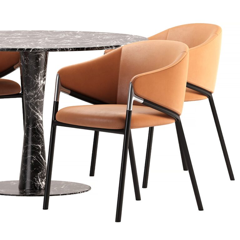 Dining set Hammer chair with Coni table (328174) 3D model - Download 3D ...