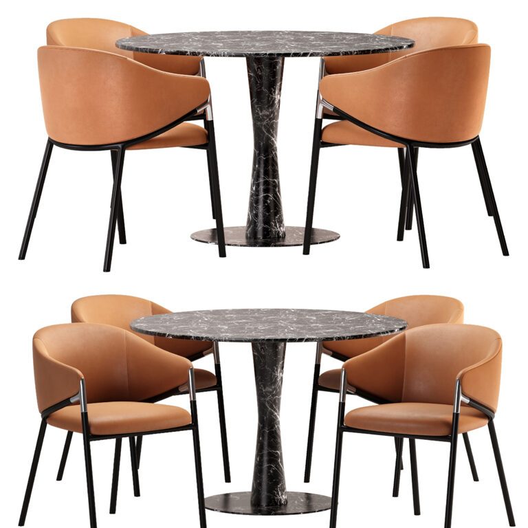 Dining set Hammer chair with Coni table (328174) 3D model - Download 3D ...