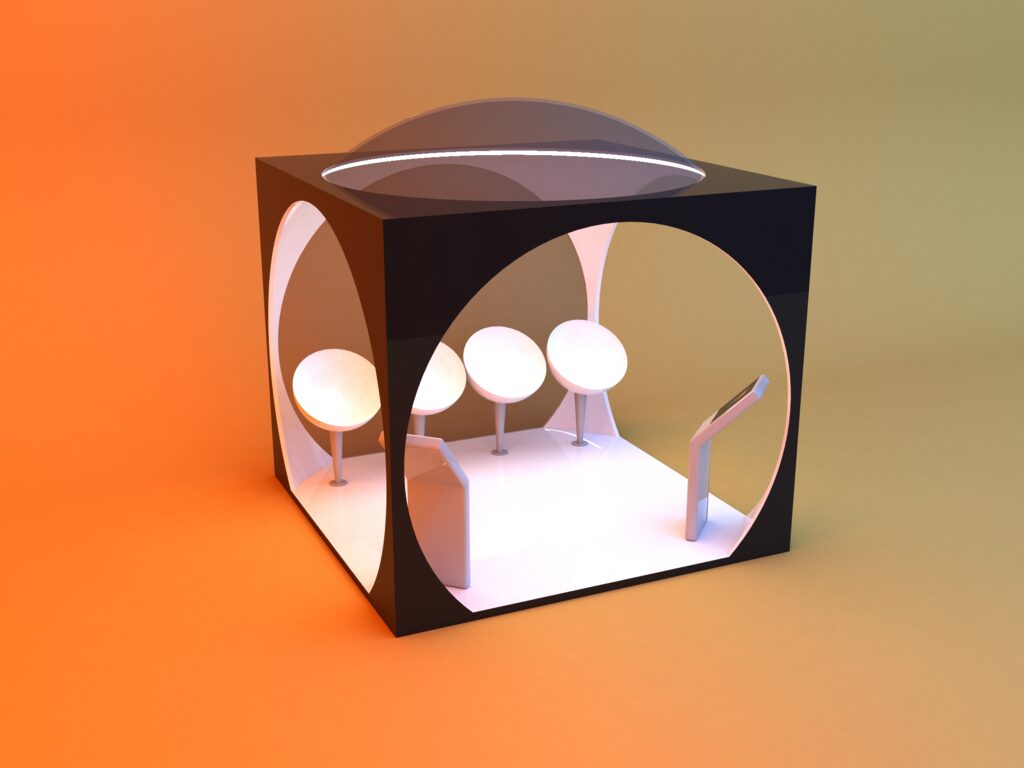Sci-fi cube sphere bus stop (328490) 3D model - Download 3D model Sci ...