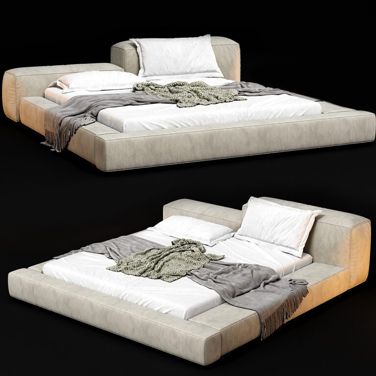 Fabric Double Bed With Removable (328742) 3D model - Download 3D model ...