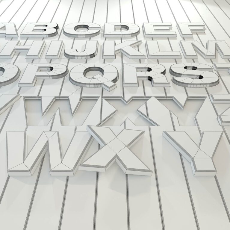 Wood panel English alphabet (329377) 3D model - Download 3D model Wood ...