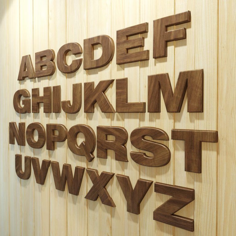 Wood panel English alphabet 2 (329378) 3D model - Download 3D model ...