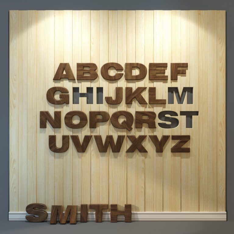 Wood panel English alphabet 2 (329378) 3D model - Download 3D model ...