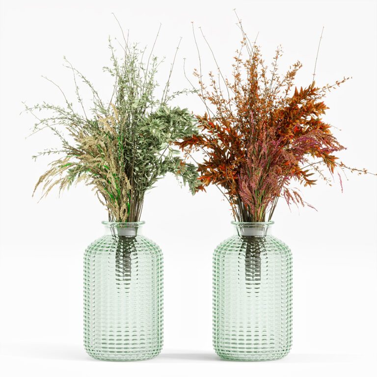 Bouquet Collection 16 - Decorative Branches in Glass Vases (329416) 3D ...