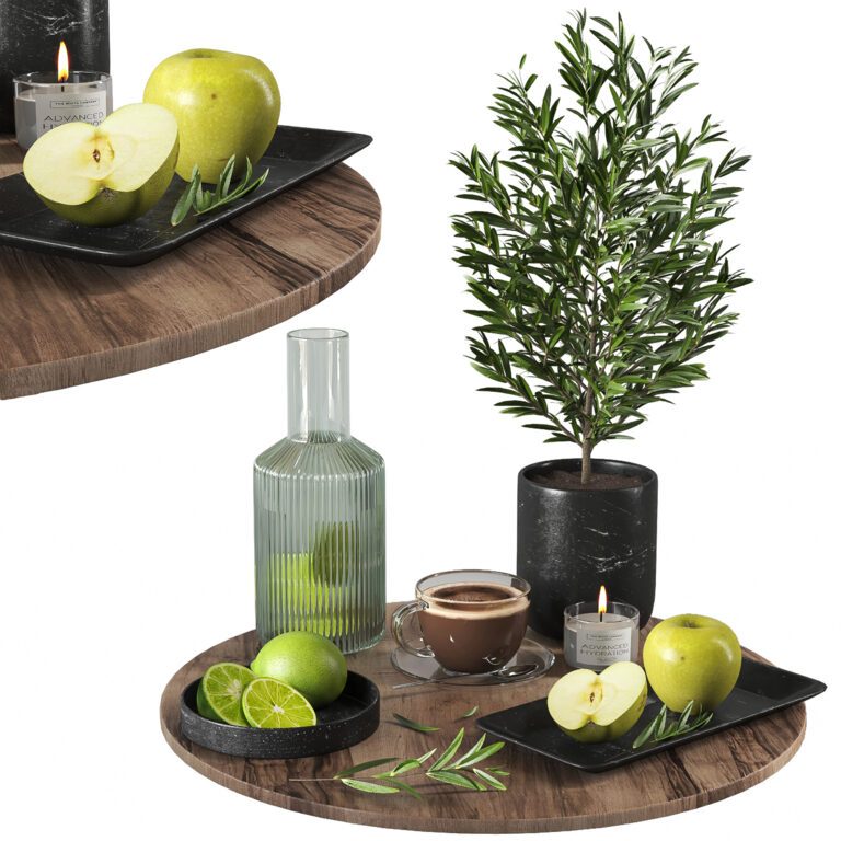 Fruit and drink decor set 01 (330248) 3D model - Download 3D model ...