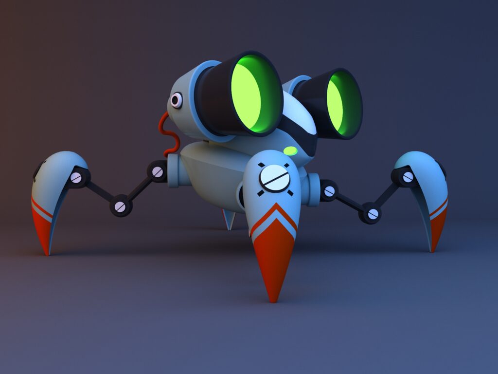 Sci-fi spider glow robot (330477) 3D model - Download 3D model Sci-fi ...