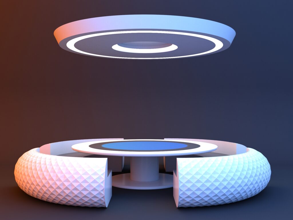 Futuristic cyber conference table (330837) 3D model - Download 3D model ...