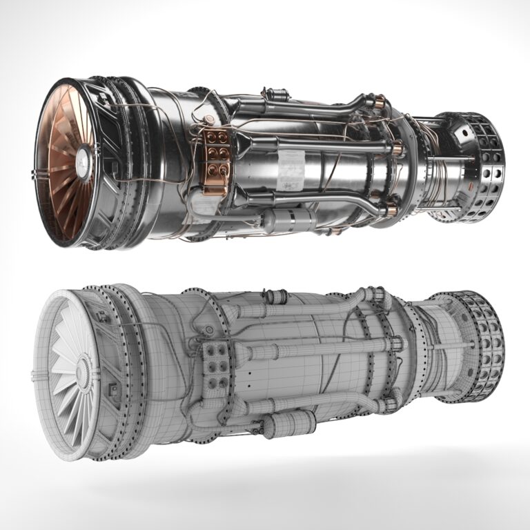 Turbofan engine (330942) 3D model - Download 3D model Turbofan engine ...