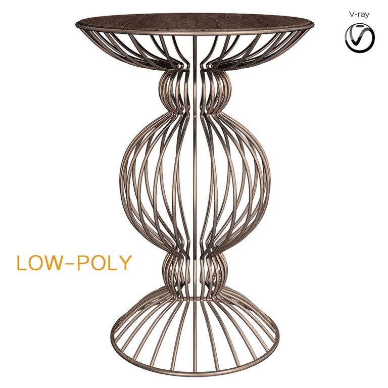 Fancy Gold Side Table (33105) 3D model - Download 3D model Fancy Gold ...